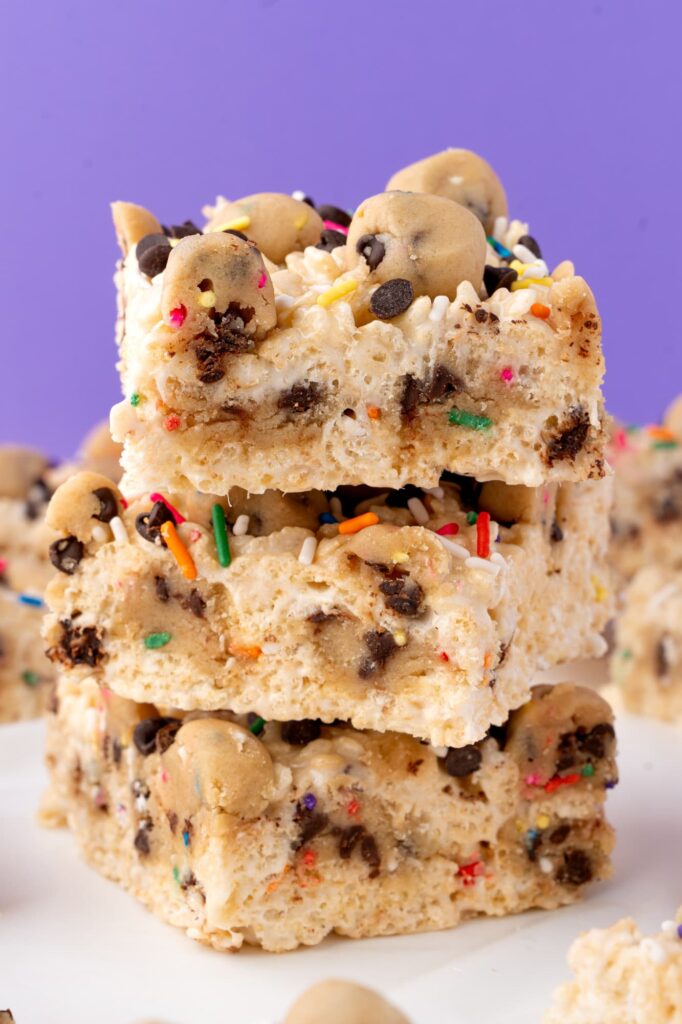 Cookie Dough Rice Krispie Treats - Cake Me Home Tonight